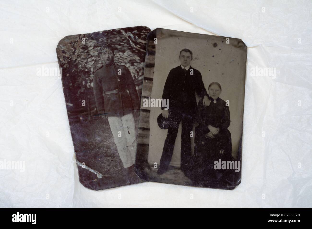 Old tintype (ferrotype) photos Stock Photo - Alamy