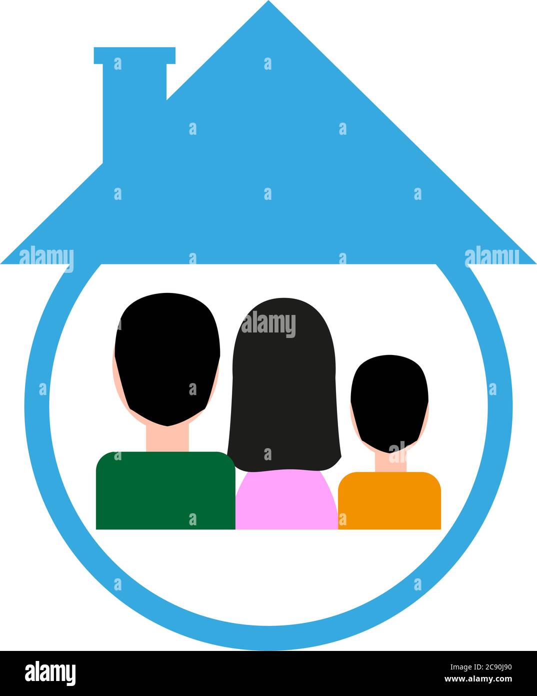 Family inside a house Stock Vector Images - Alamy