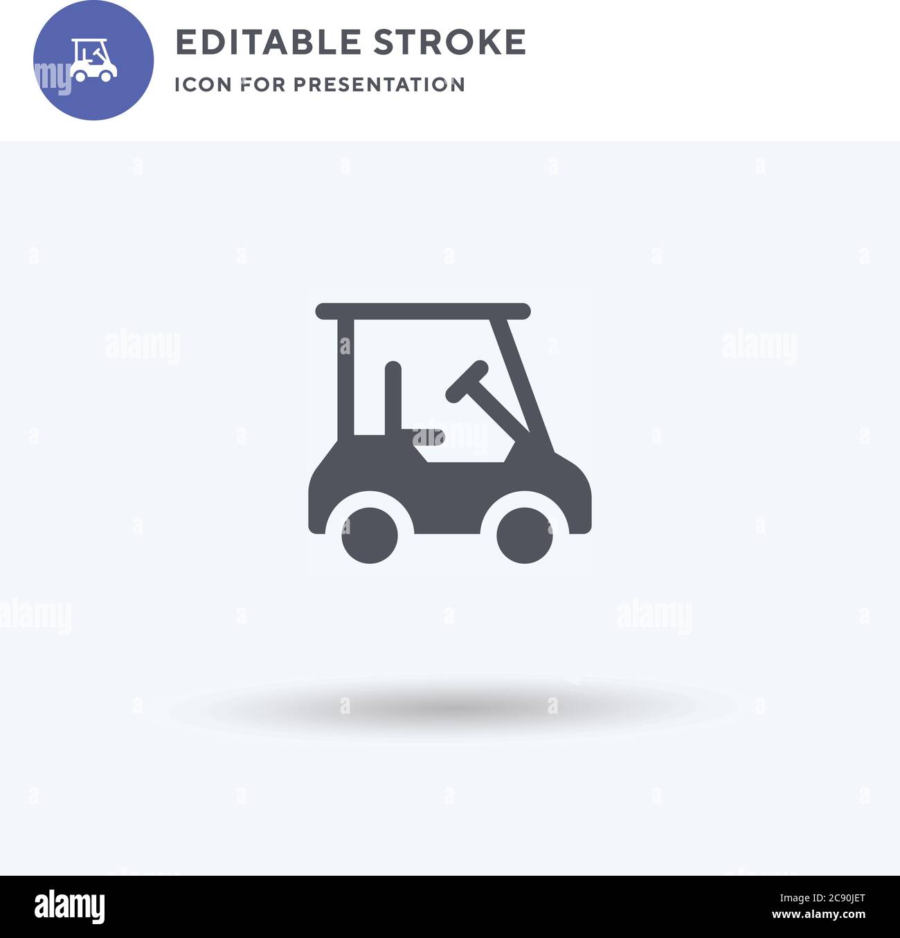 Golf Cart icon vector, filled flat sign, solid pictogram isolated on ...