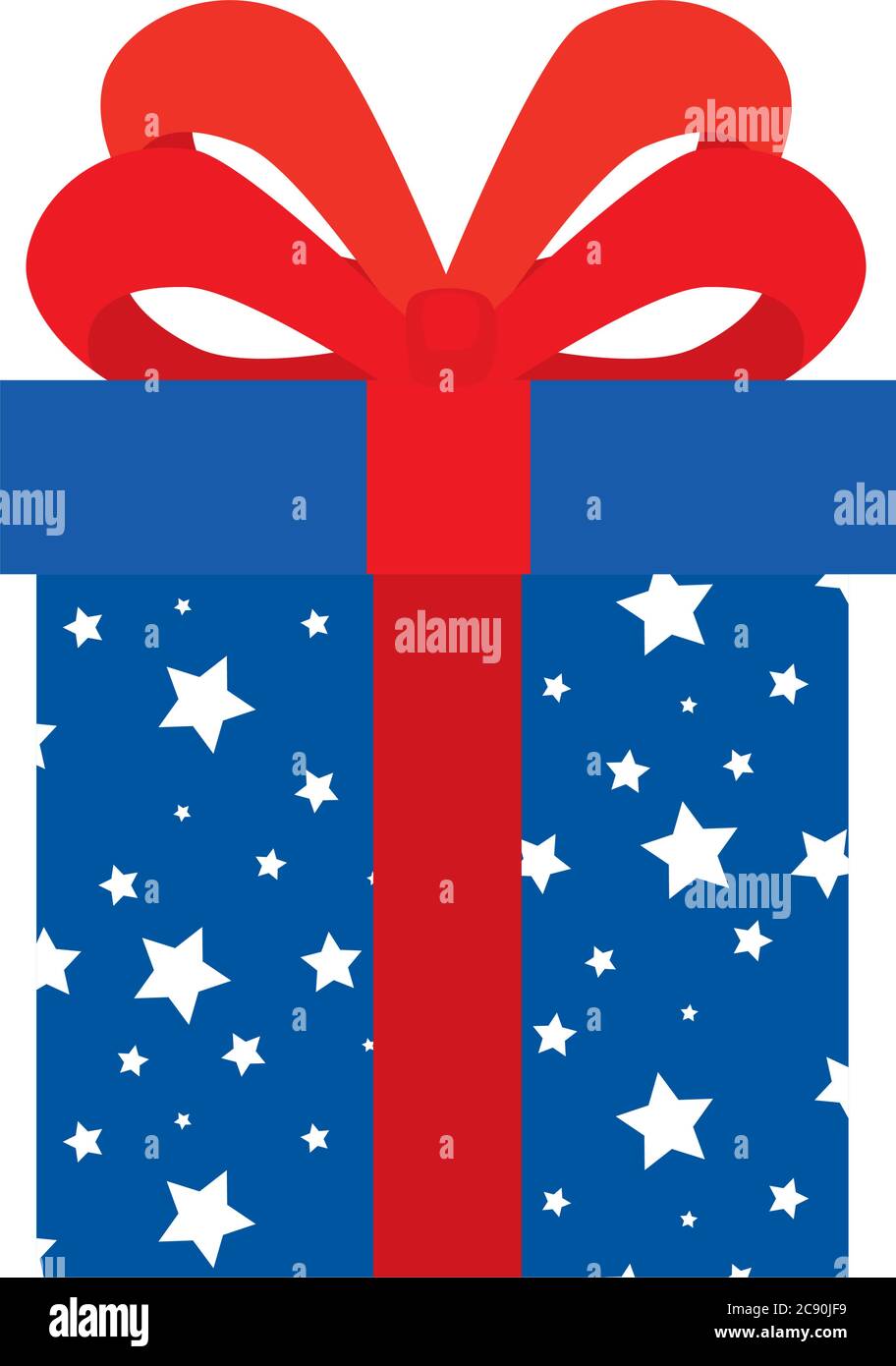 gift box present blue color on white background Stock Vector Image ...