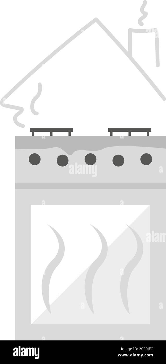 Stove icon with smoke. Cooking utensil icon - Vector Stock Vector Image ...