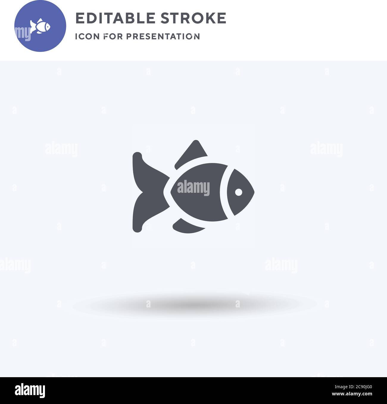 Fish icon vector, filled flat sign, solid pictogram isolated on white ...