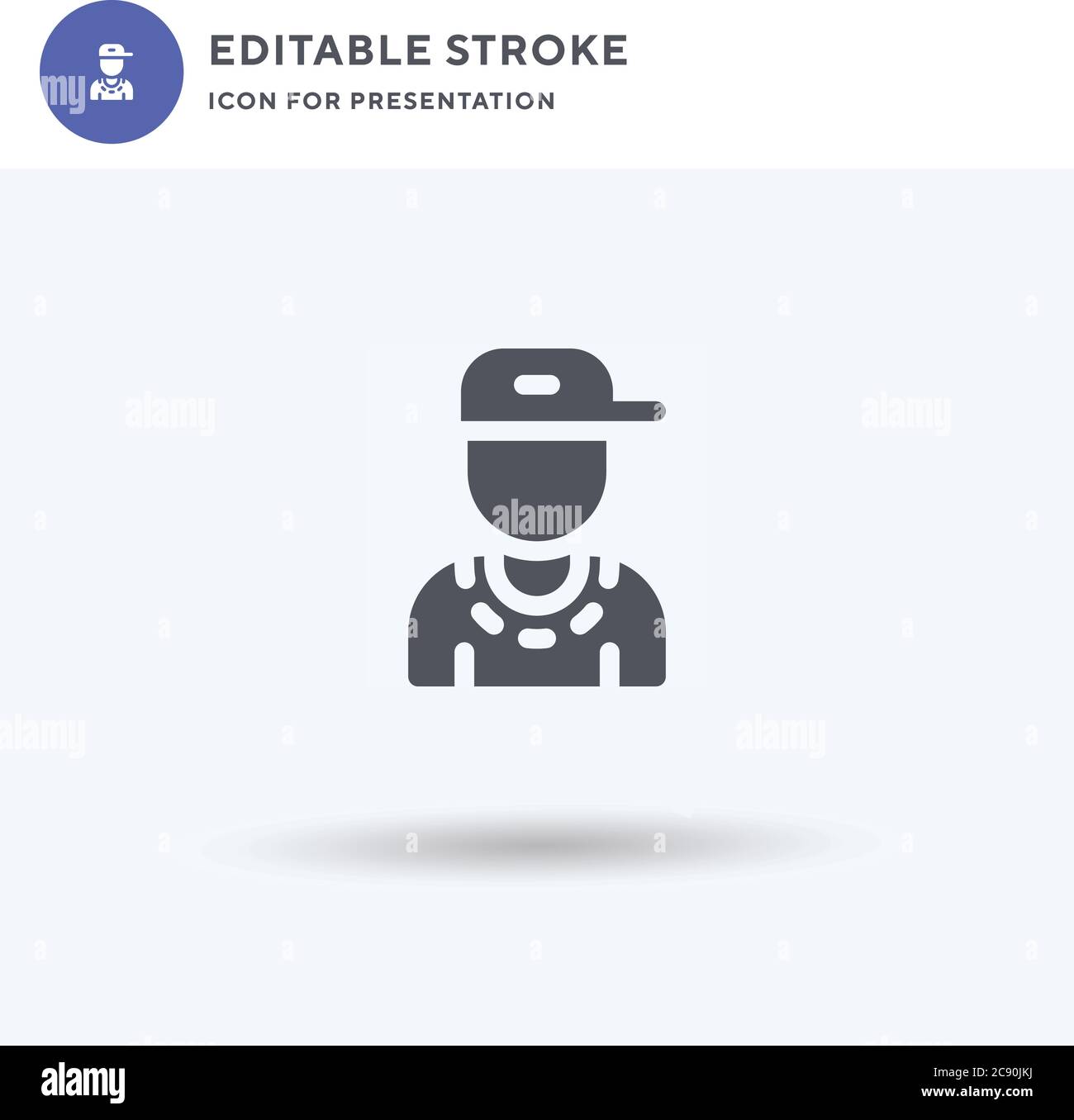 Rapper icon vector, filled flat sign, solid pictogram isolated on white ...