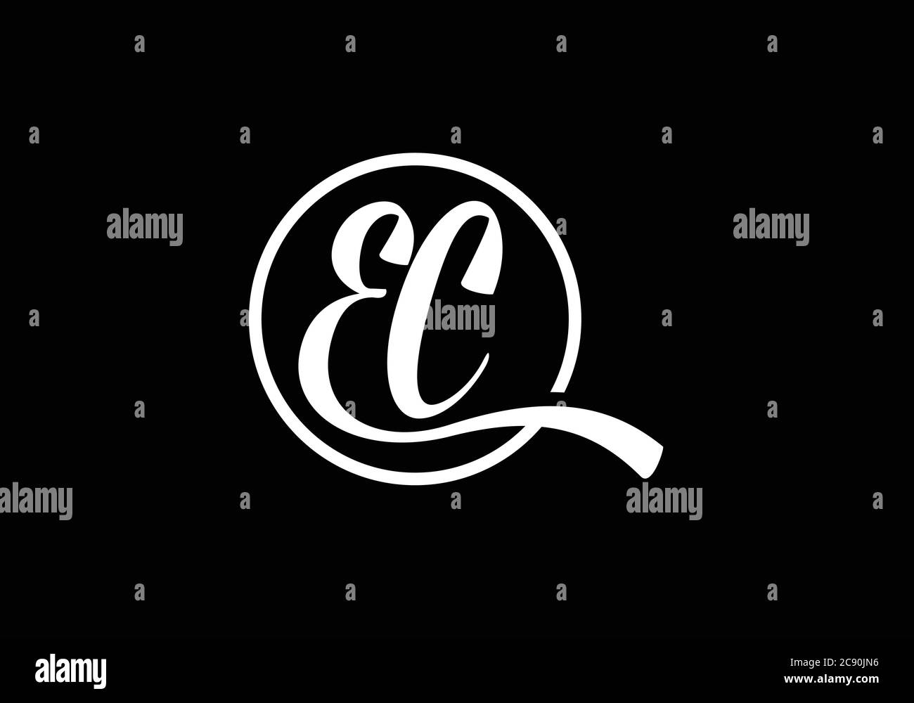 Initial Monogram Letter E C Logo Design Vector Template. E C Letter ...