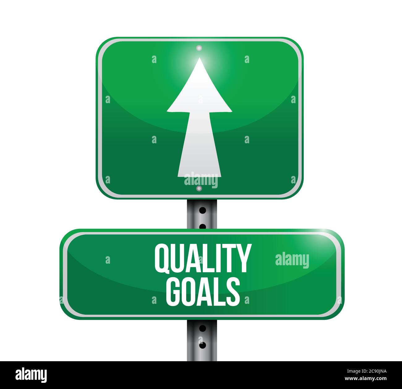 Quality goals sign illustration design over a white background Stock ...