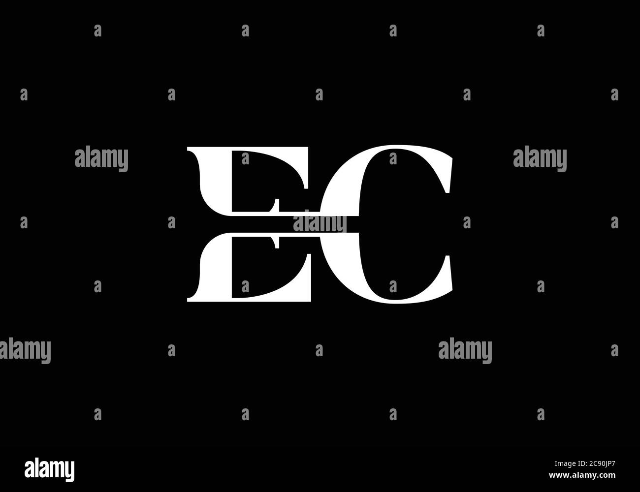Initial Monogram Letter E C Logo Design Vector Template. E C Letter ...