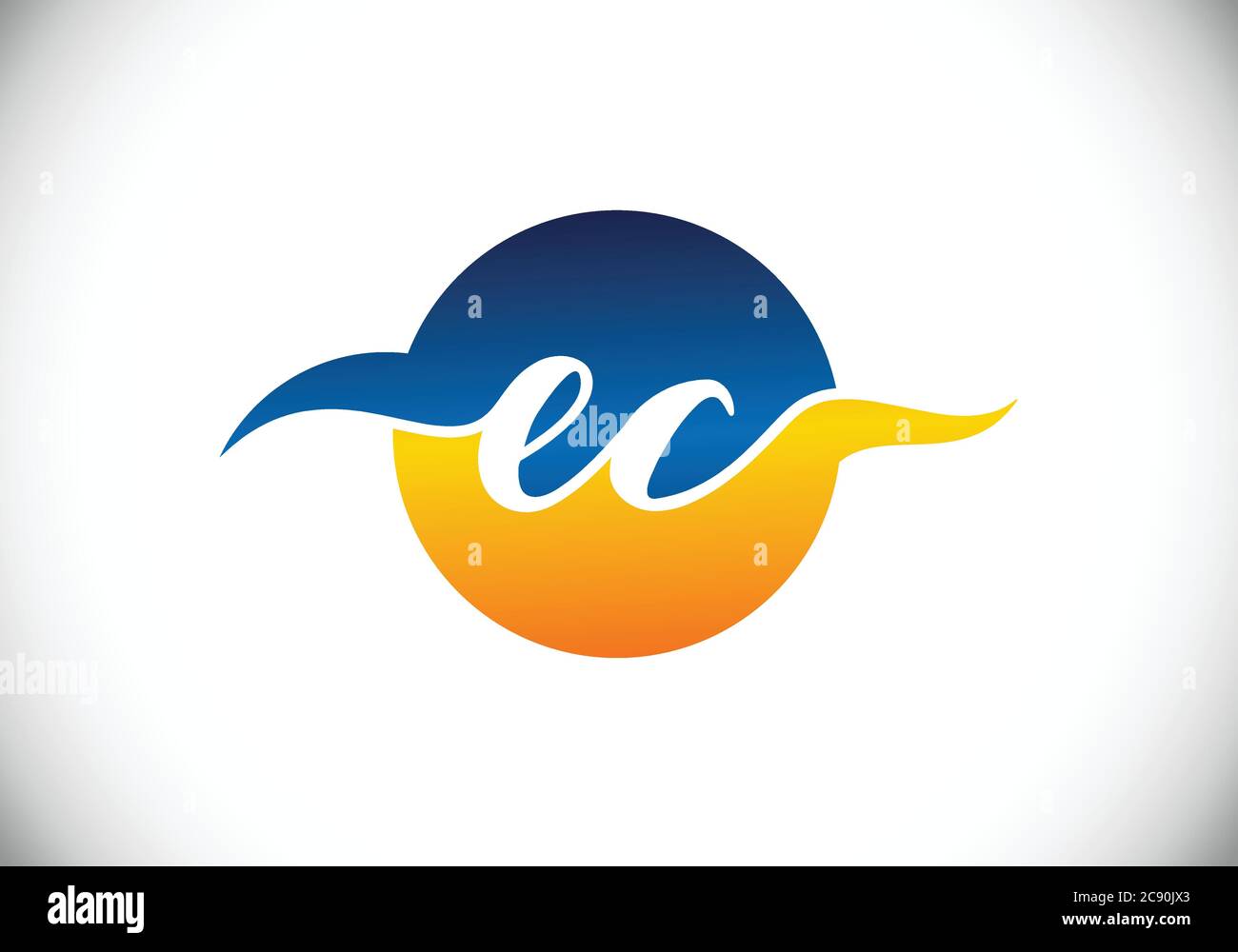 Initial Monogram Letter E C Logo Design Vector Template. E C Letter ...