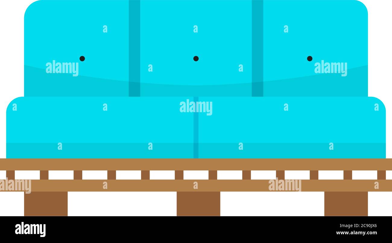 Blue modern sofa icon. Home icon - Vector Stock Vector Image & Art - Alamy