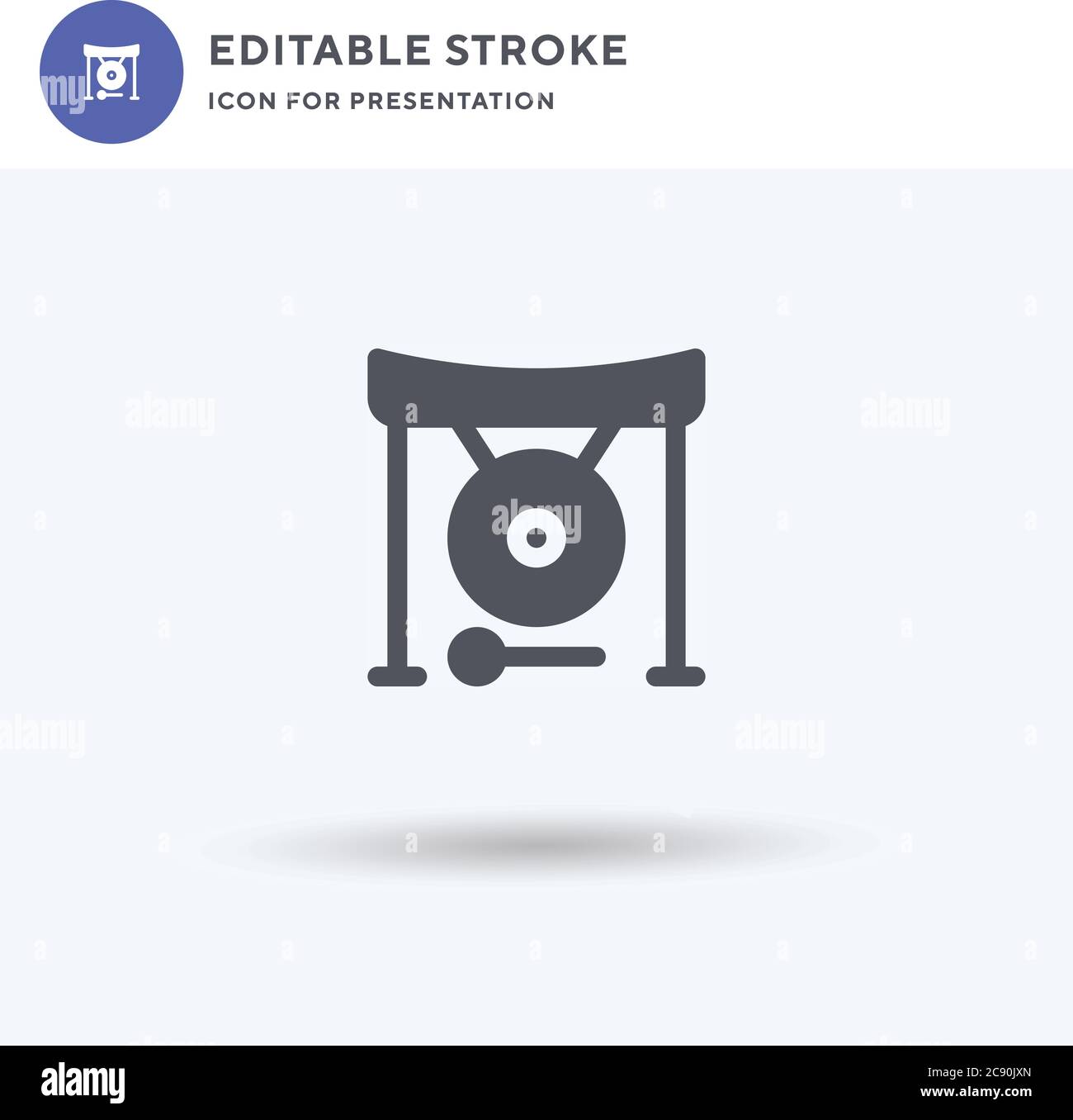 Gong icon vector, filled flat sign, solid pictogram isolated on white ...