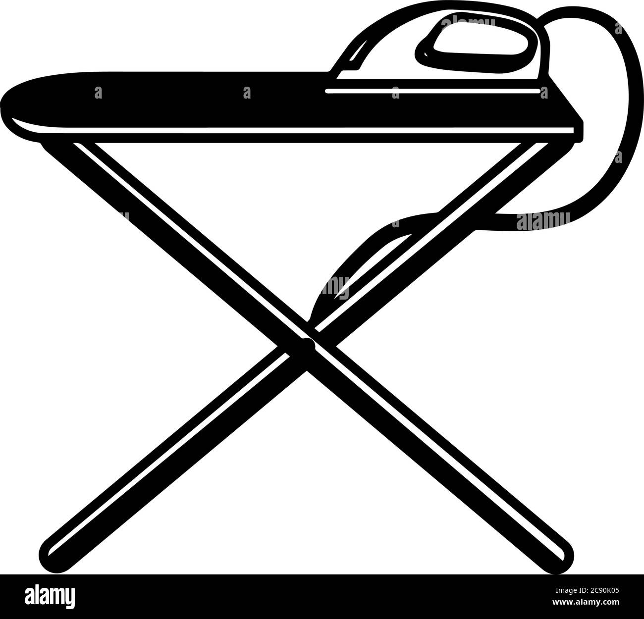 Ironing Board Icon With Iron Laundry Icon Vector Stock Vector Image