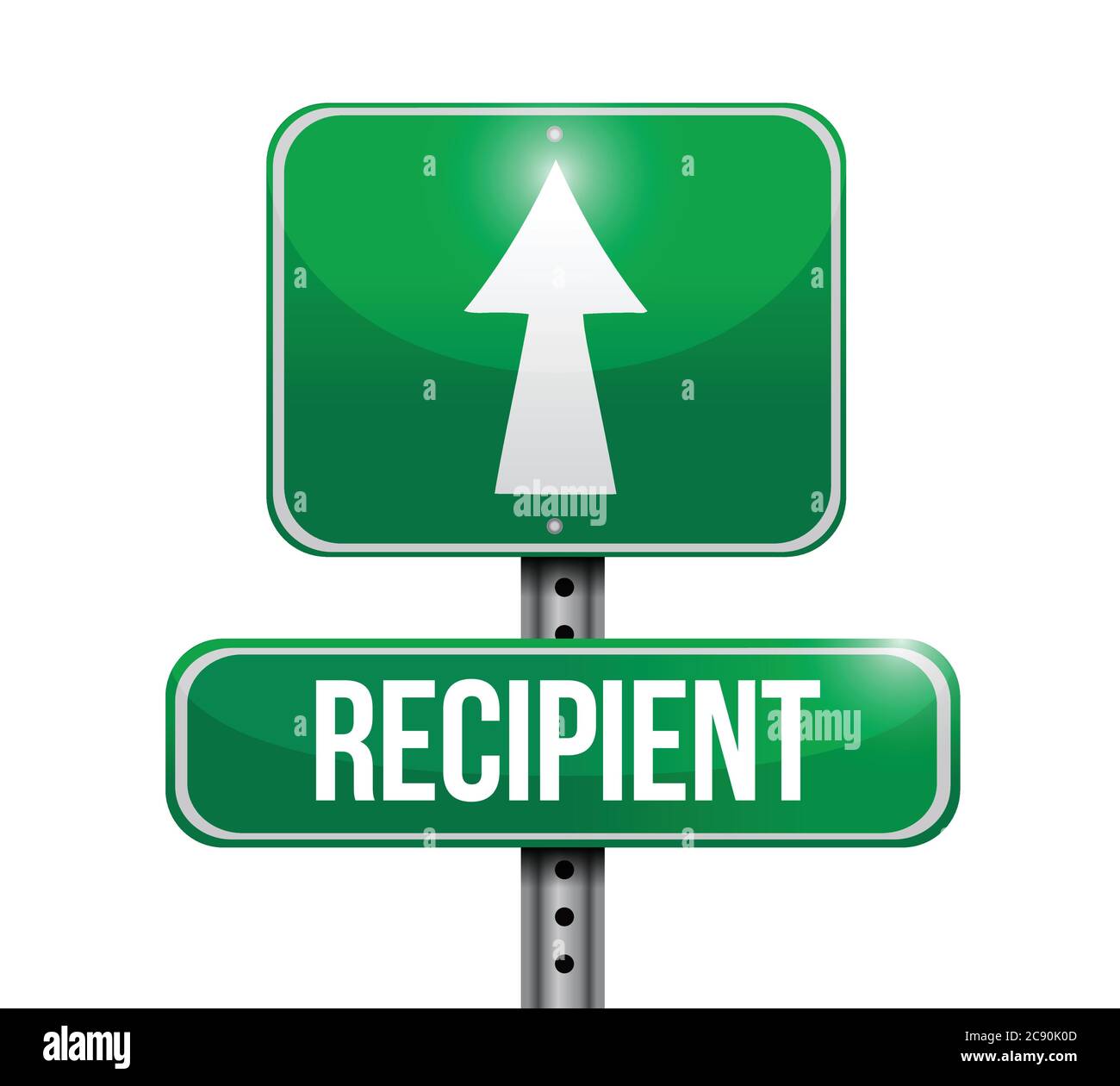 Recipient road sign illustration design over a white background Stock ...