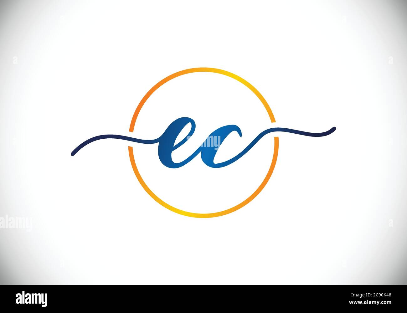 Initial Monogram Letter E C Logo Design Vector Template. E C Letter ...