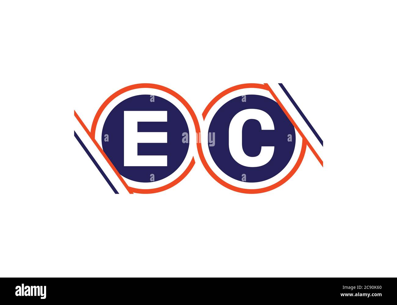Initial Monogram Letter E C Logo Design Vector Template. E C Letter ...