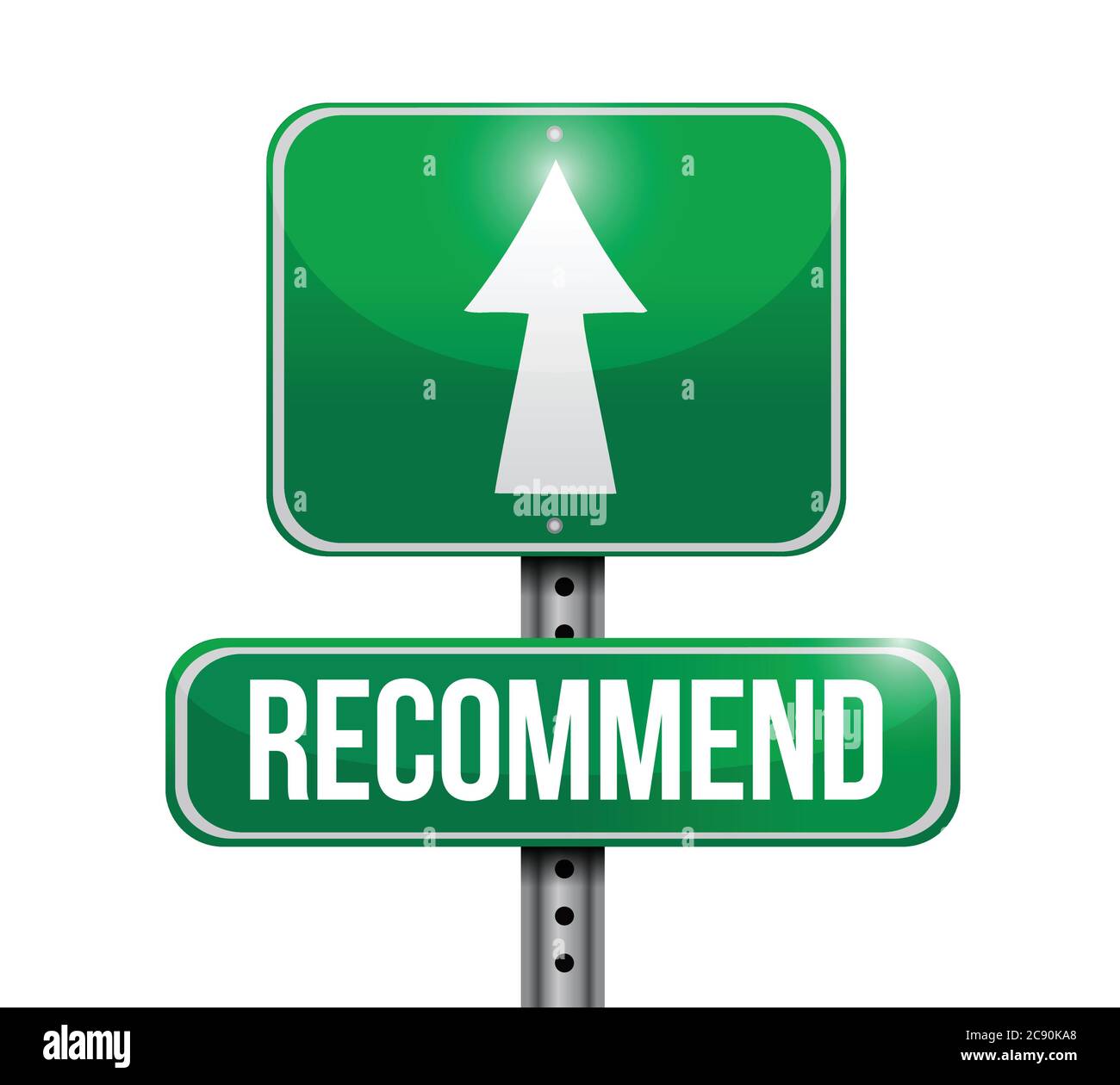 Recommend road sign illustration design over a white background Stock ...