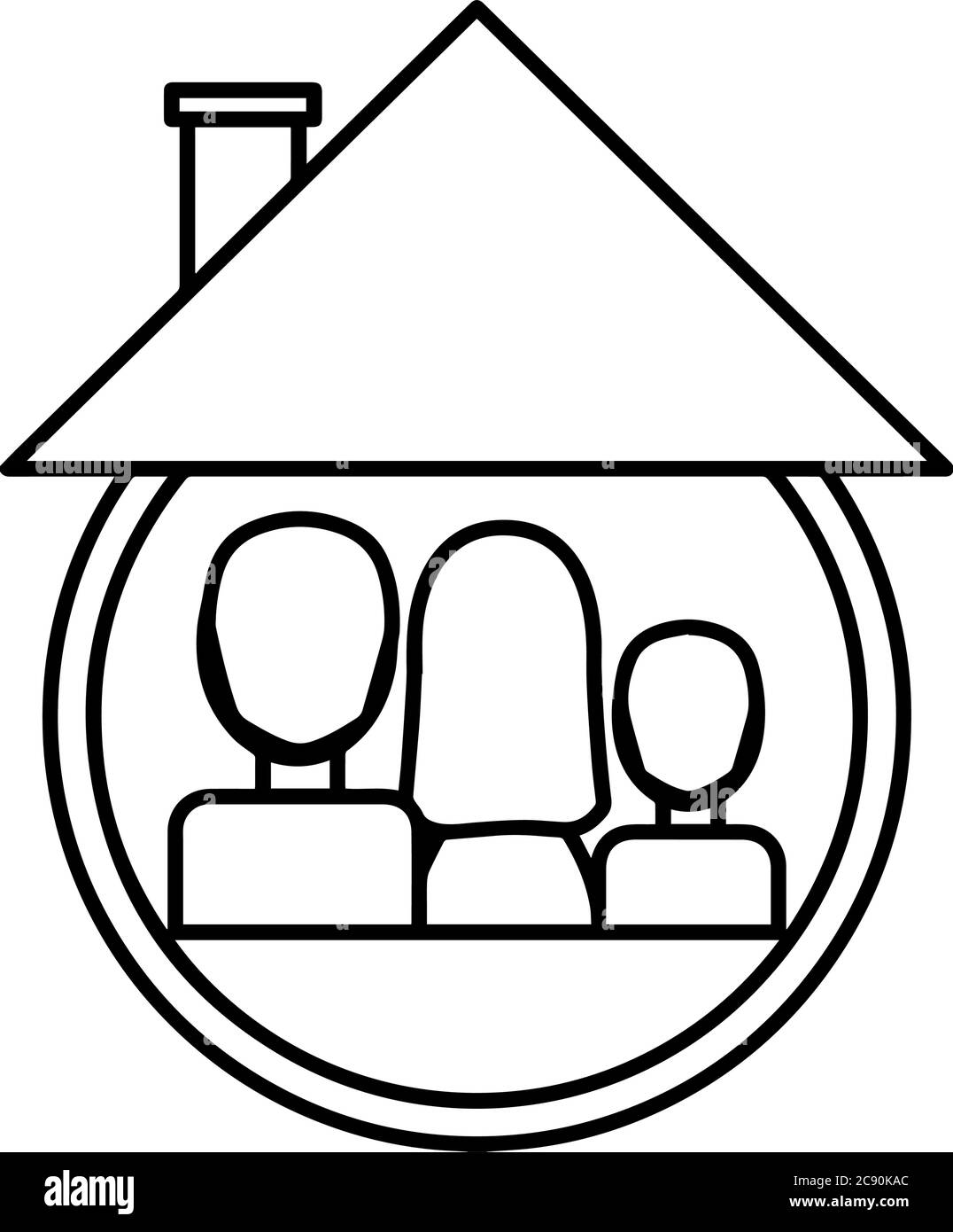 Family inside a house Stock Vector Images - Alamy