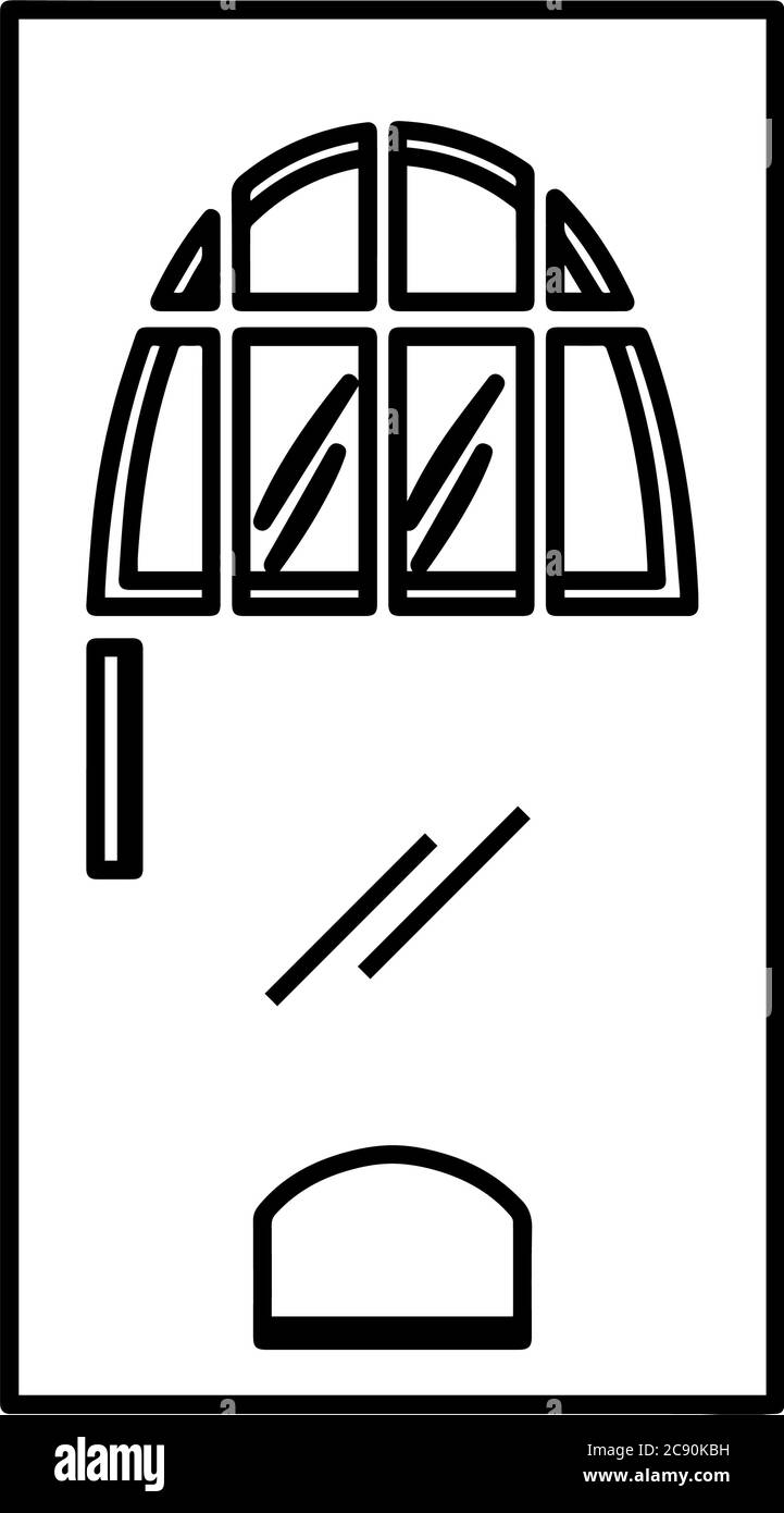 Door icon with a window. House icon - Vector Stock Vector Image & Art ...