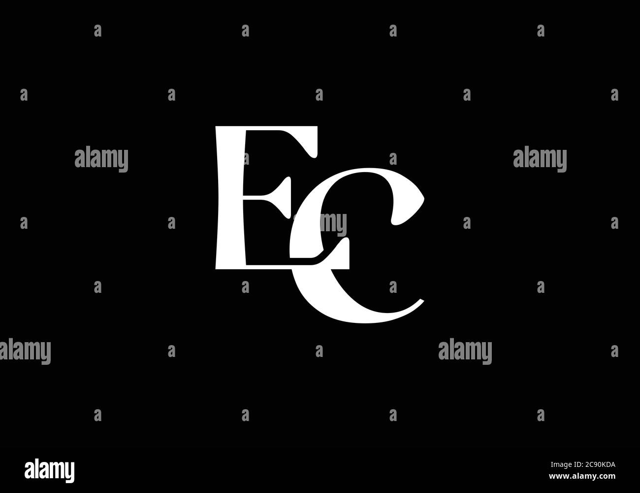Initial Monogram Letter E C Logo Design Vector Template. E C Letter ...