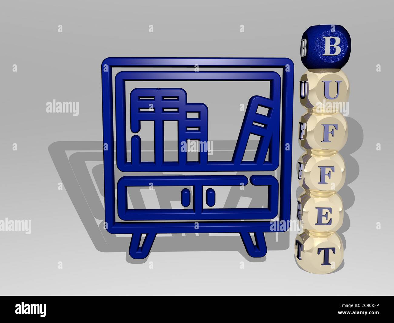 3D illustration of BUFFET graphics and text around the icon made by ...
