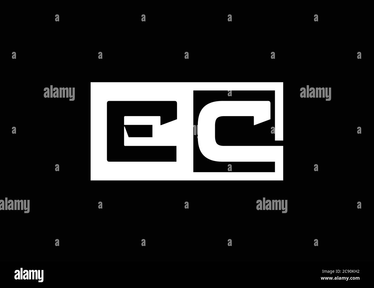 Initial Monogram Letter E C Logo Design Vector Template. E C Letter ...