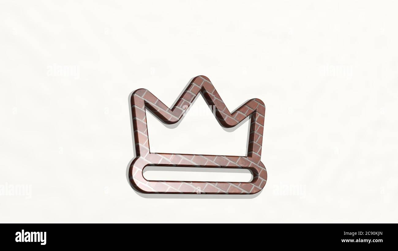 vip crown queen made by 3D illustration of a shiny metallic sculpture ...