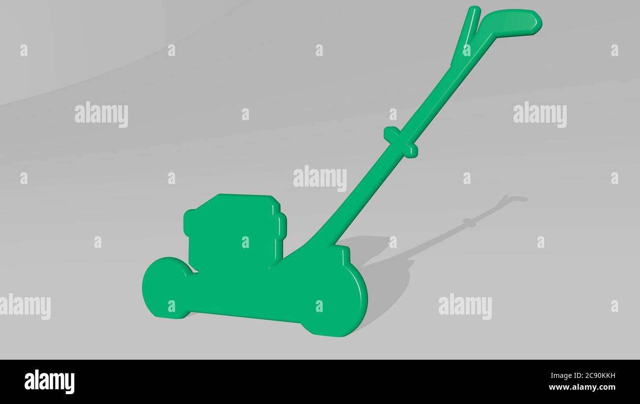 crane machine made by 3D illustration of a shiny metallic sculpture ...