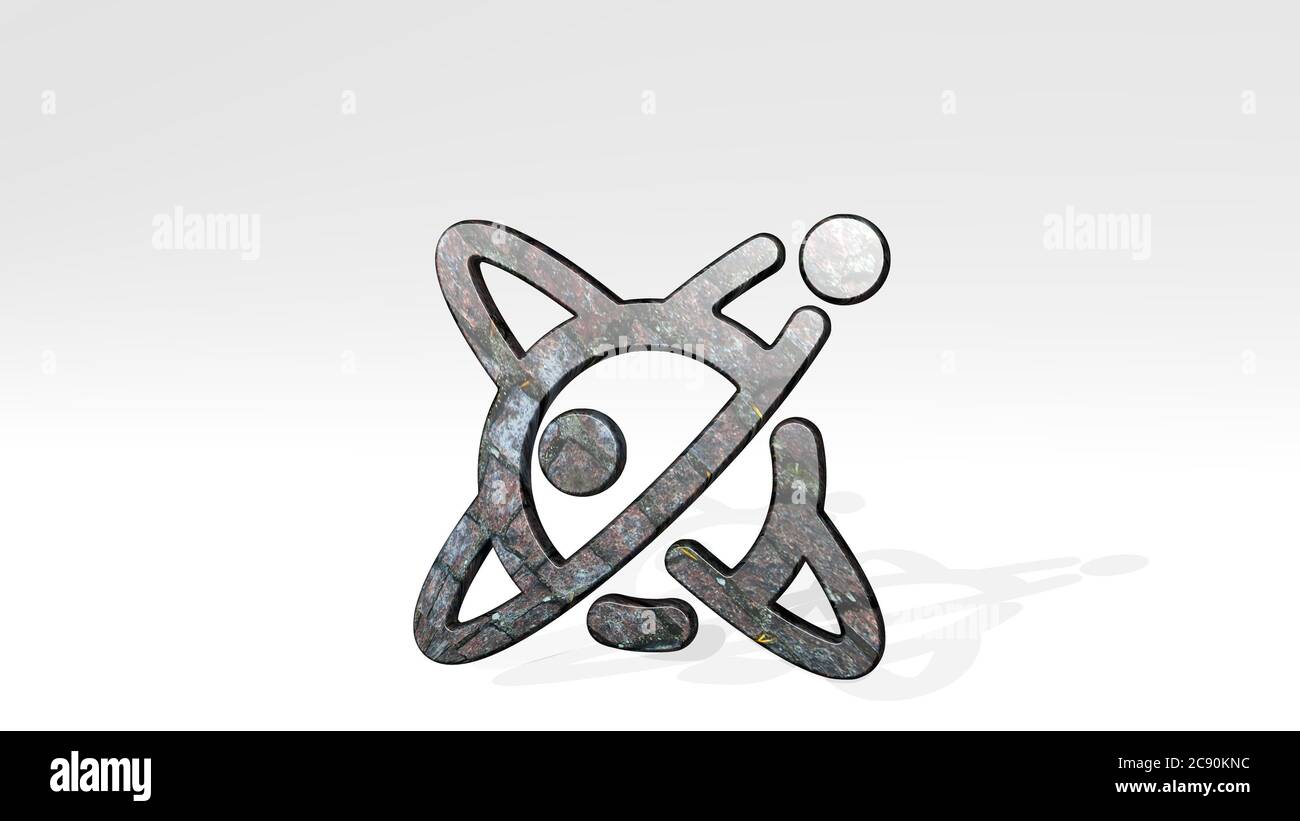 science molecules casting shadow with two lights. 3D illustration of ...
