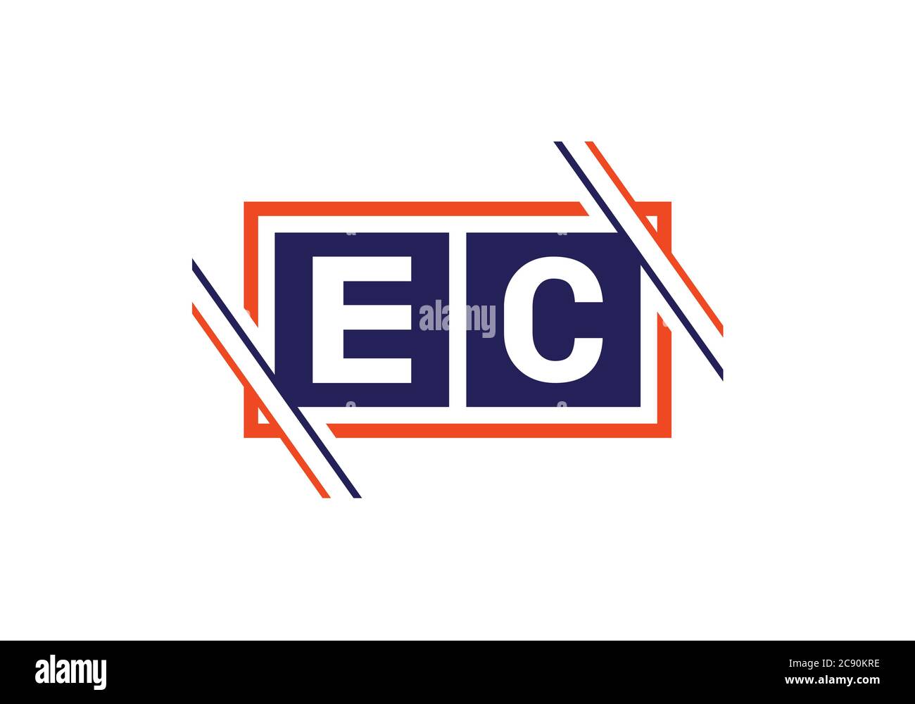 Initial Monogram Letter E C Logo Design Vector Template. E C Letter ...