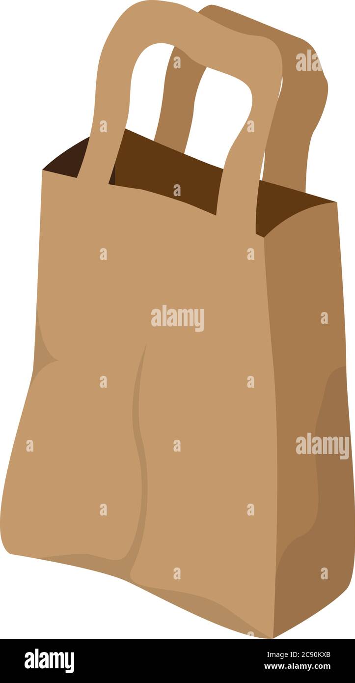 Empty grocery bag icon. Shopping market bag - Vector Stock Vector Image ...