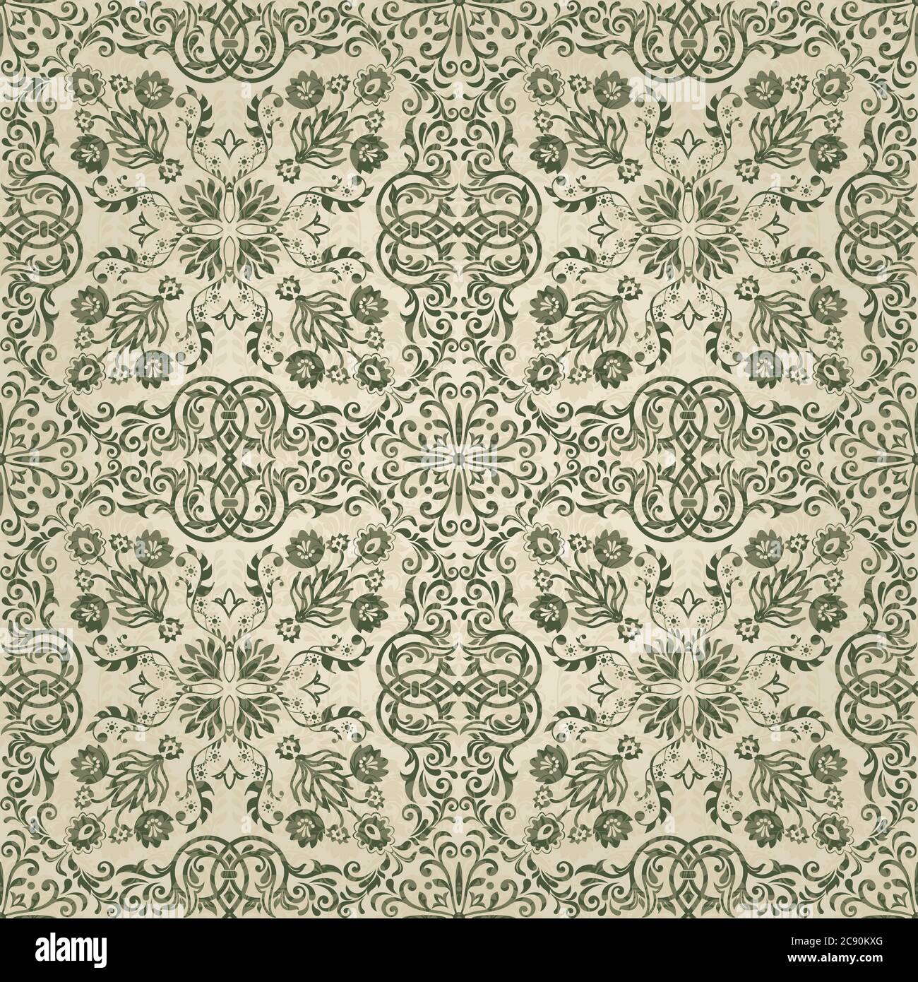 Seamless damask pattern. Endless pattern can be used for ceramic tile ...