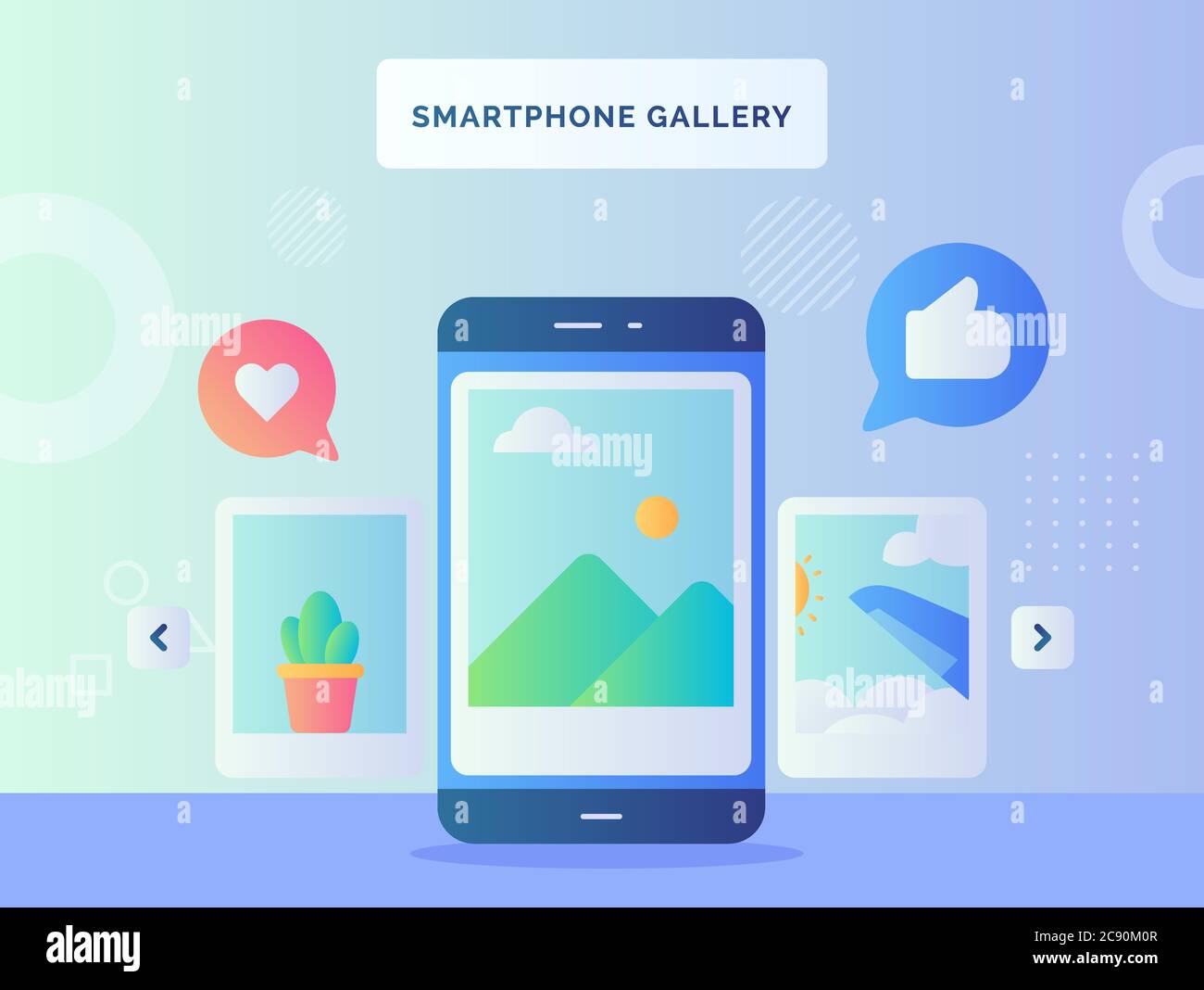 Smart phone gallery concept screen computer viewing mountain cactus ...