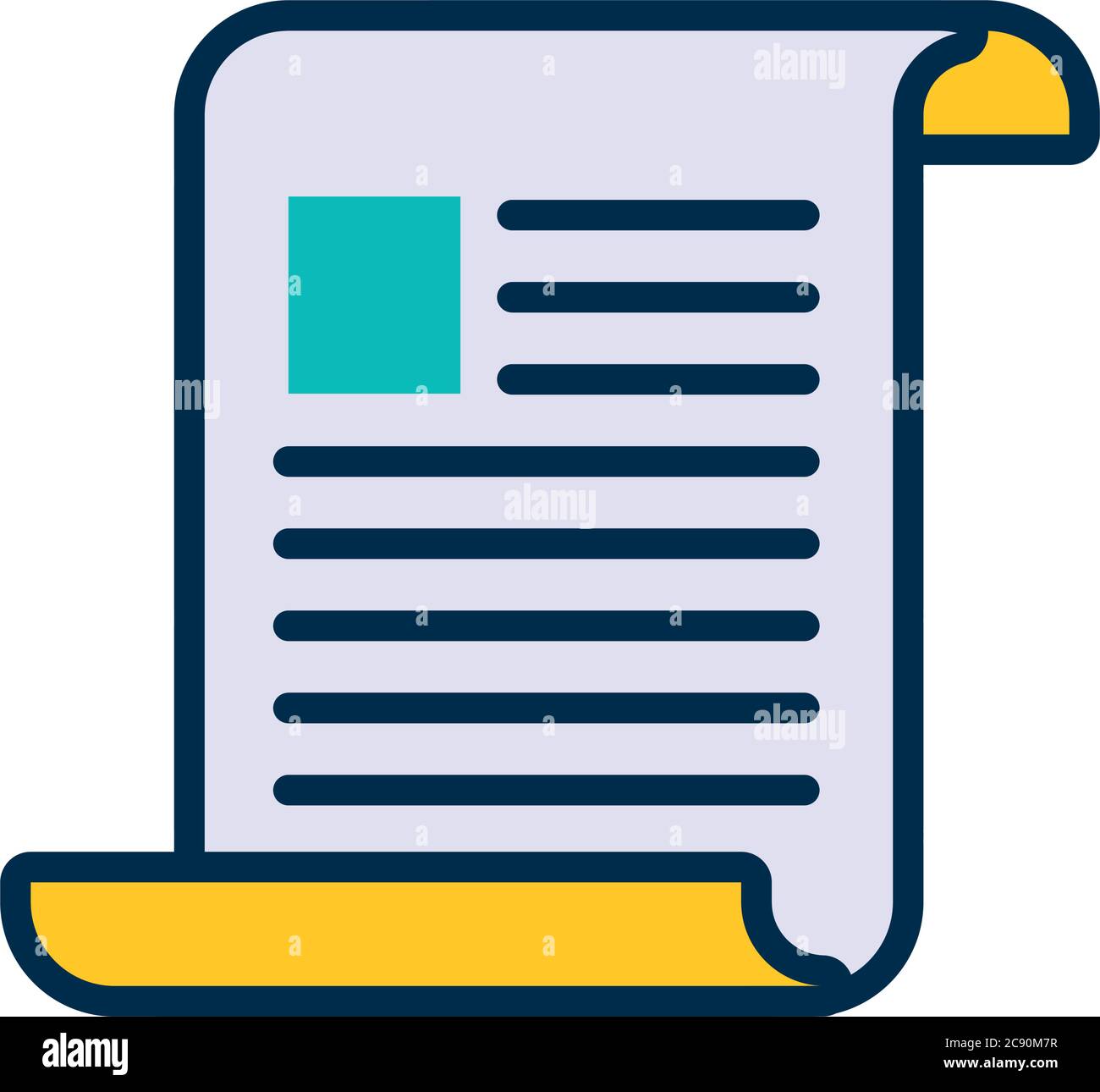 document page icon over white background, line and fill style, vector ...