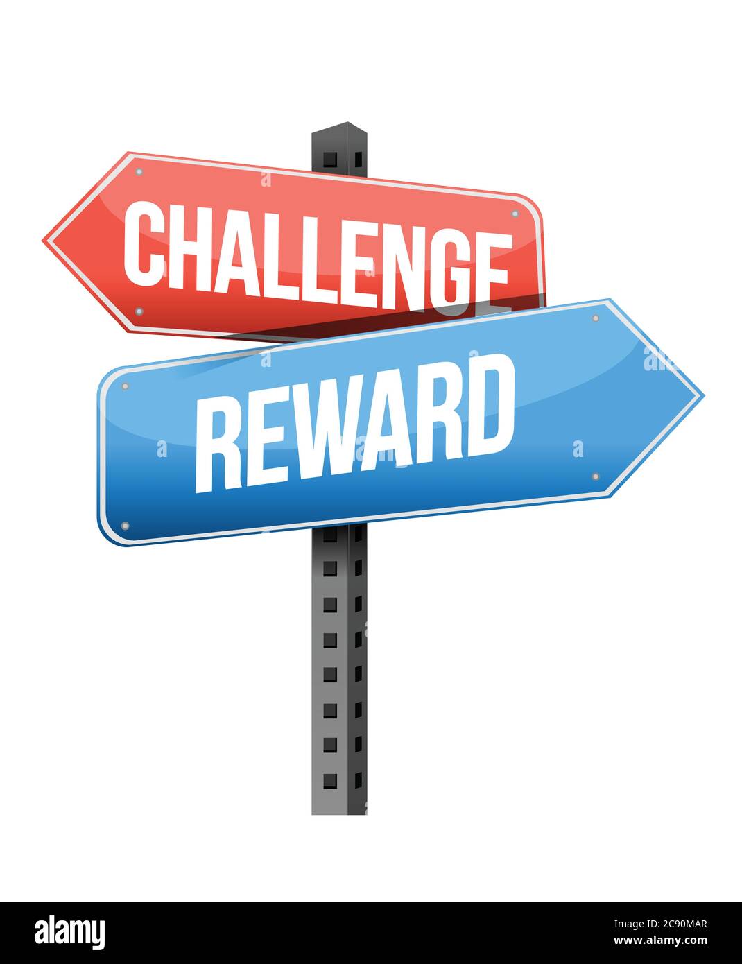 Challenge and reward sign illustration design over a white background ...
