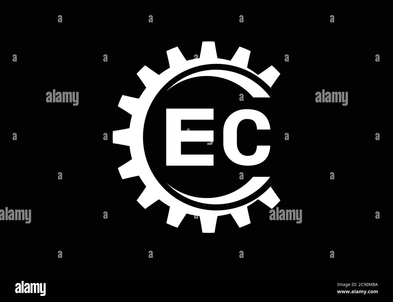 Initial Monogram Letter E C Logo Design Vector Template. E C Letter ...