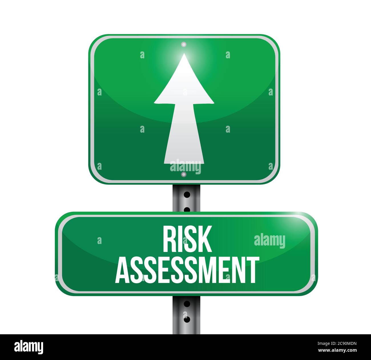 Risk assessment road sign illustration design over a white background ...
