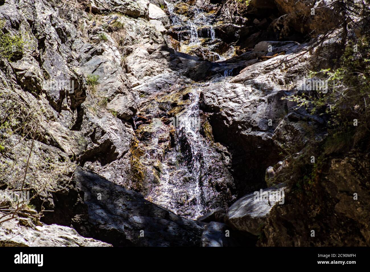 Waterfall on Mt. Graham in Southeastern Arizona, from the springtime ...