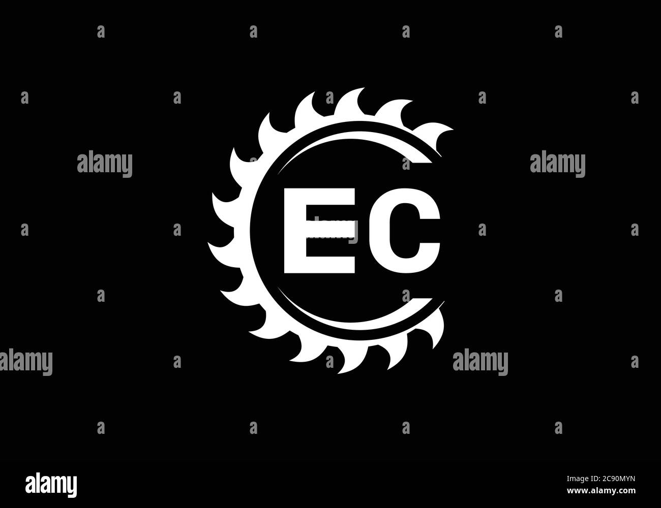 Initial Monogram Letter E C Logo Design Vector Template. E C Letter ...
