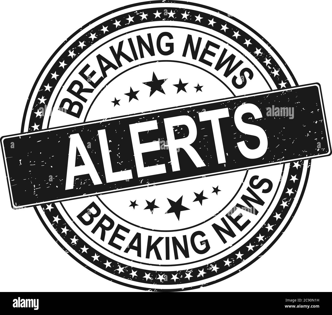 black BREAKING NEWS ALERT blue stamp text on white Stock Vector Image ...