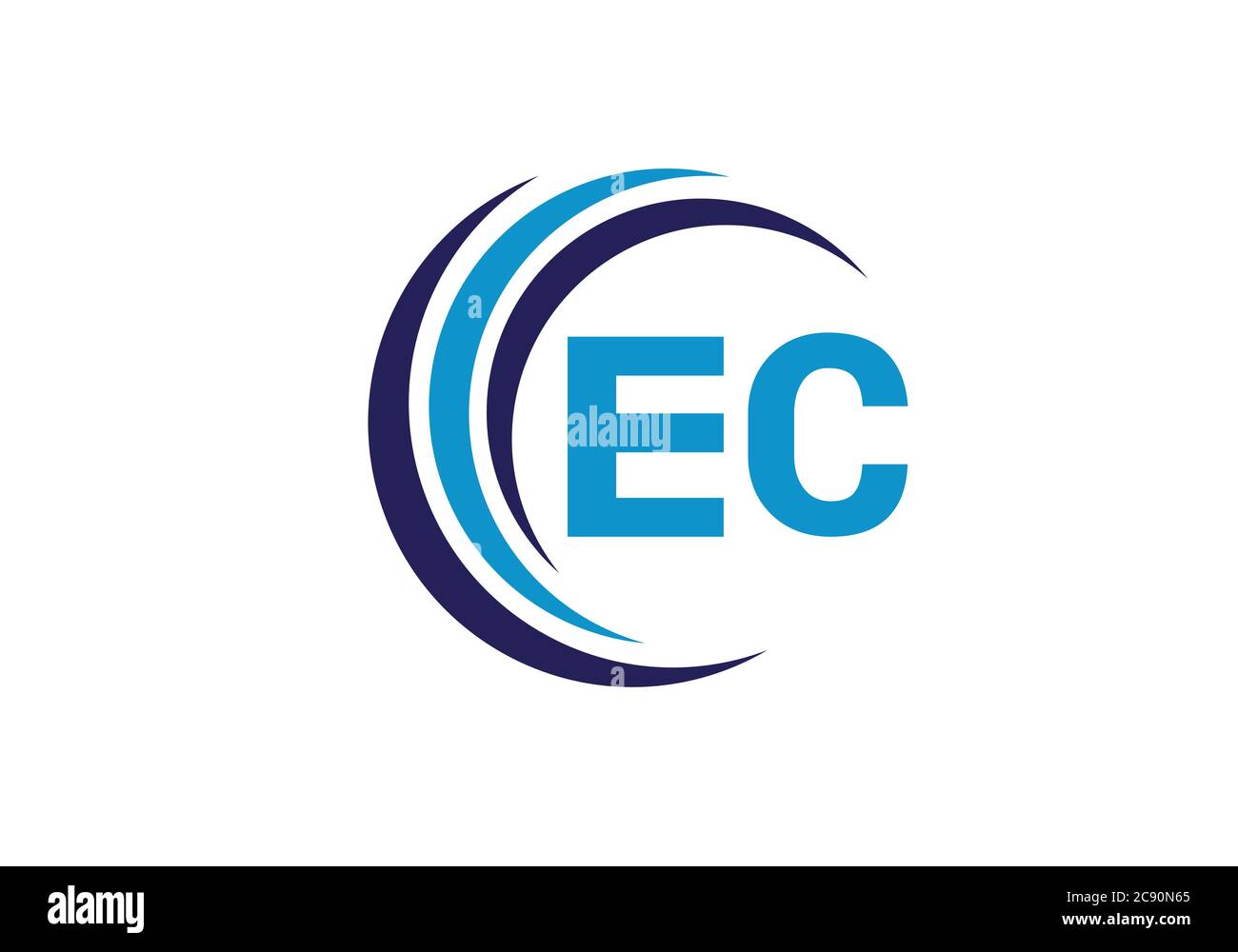Initial Monogram Letter E C Logo Design Vector Template. E C Letter ...