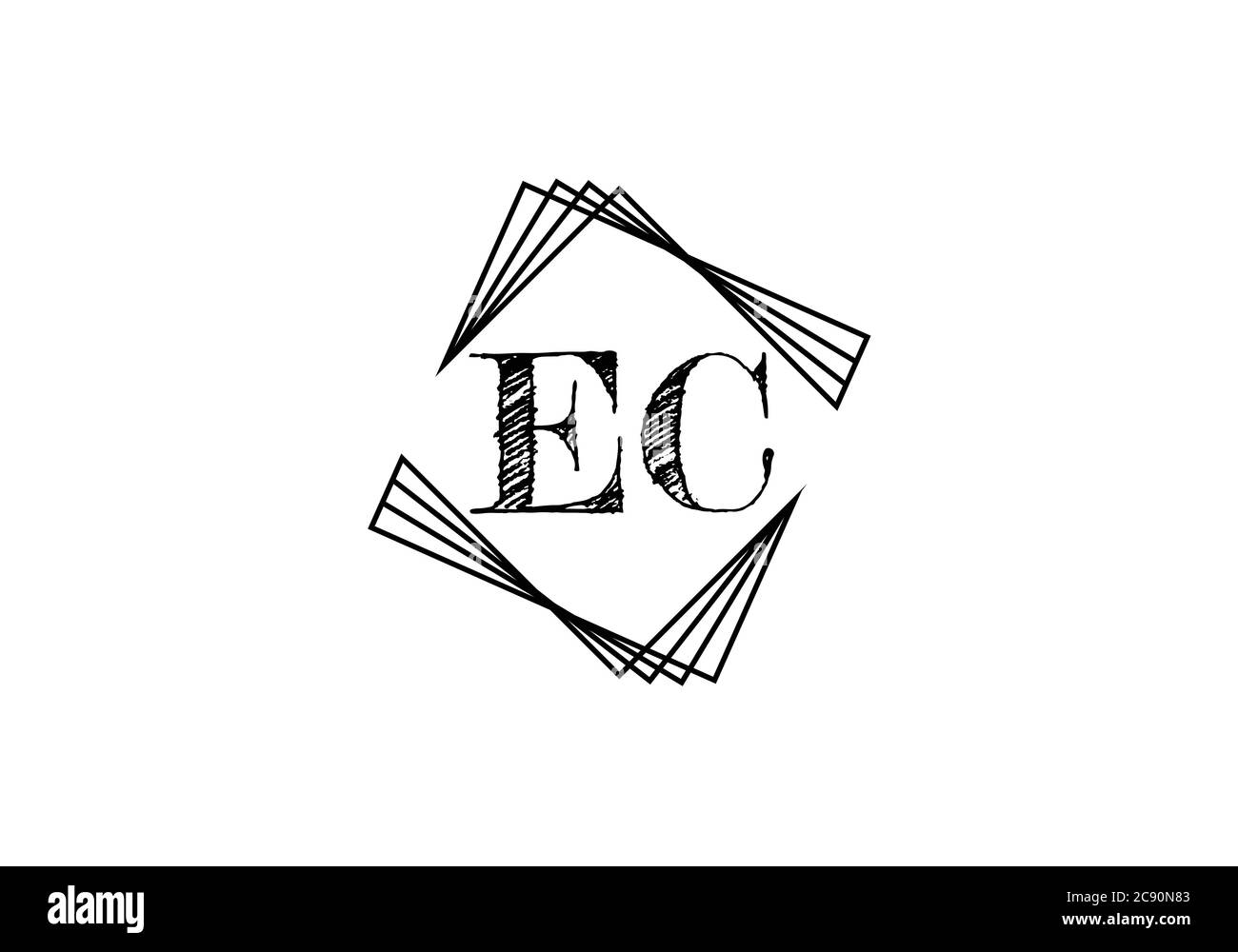 Initial Monogram Letter E C Logo Design Vector Template. E C Letter ...