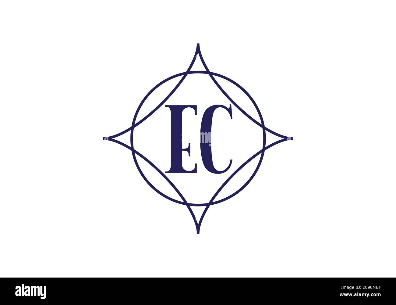 Initial Monogram Letter E C Logo Design Vector Template. E C Letter ...