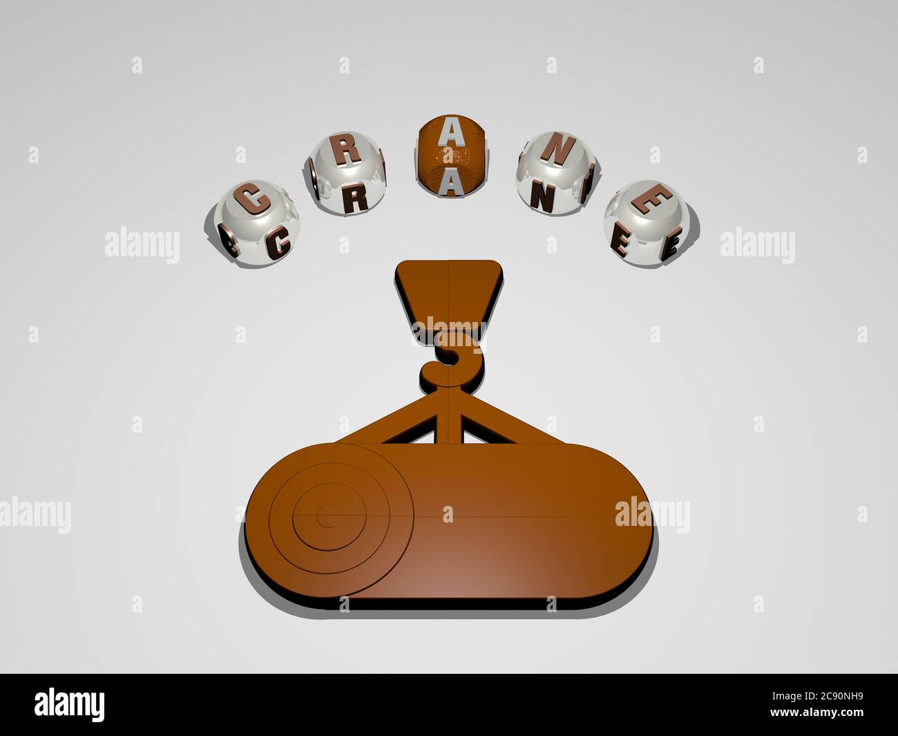 3D illustration of CRANE graphics and text around the icon made by ...