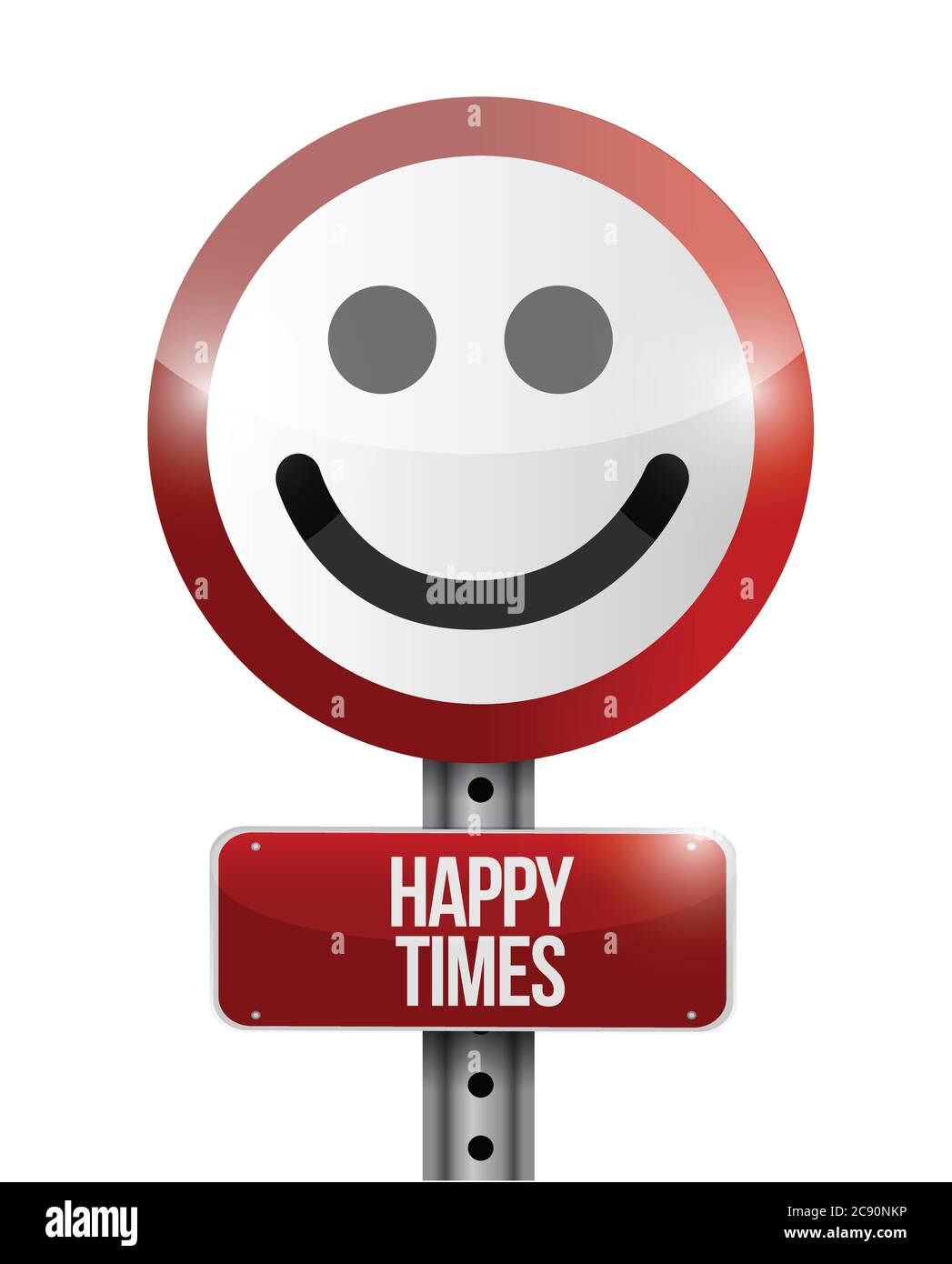 Happy times road sign illustration design over a white background Stock ...