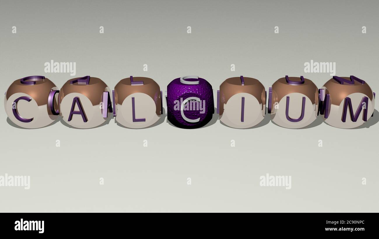 CALCIUM combined by dice letters and color crossing for the related ...