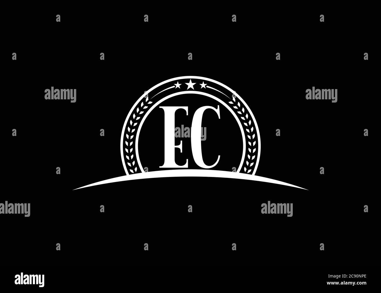 Initial Monogram Letter E C Logo Design Vector Template. E C Letter ...