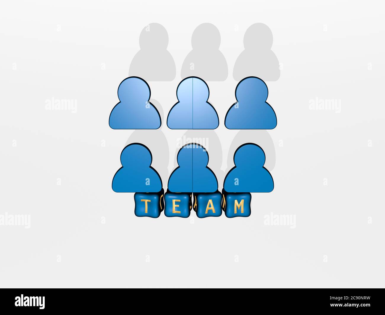 3D graphical image of TEAM vertically along with text built by metallic ...