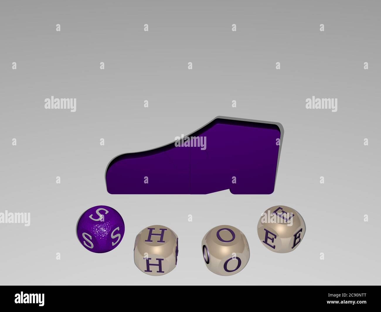 3D illustration of shoe graphics and text around the icon made by ...