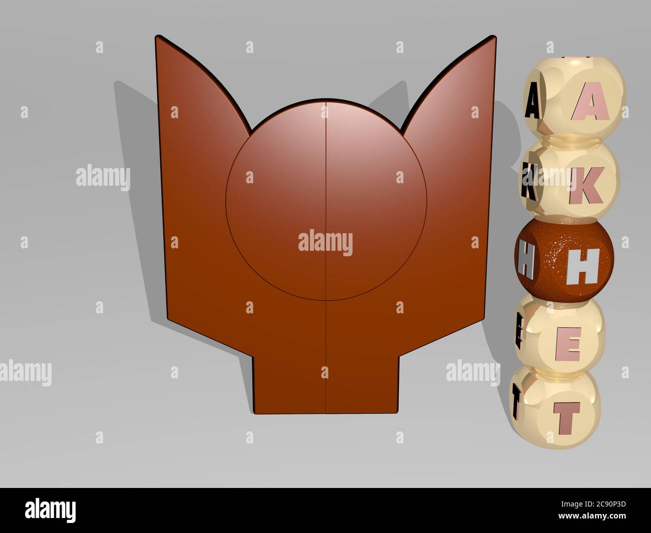 3D representation of akhet with icon on the wall and text arranged by ...