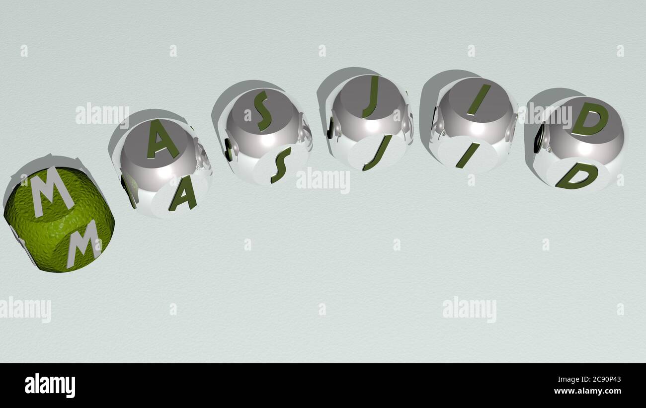 MASJID combined by dice letters and color crossing for the related ...