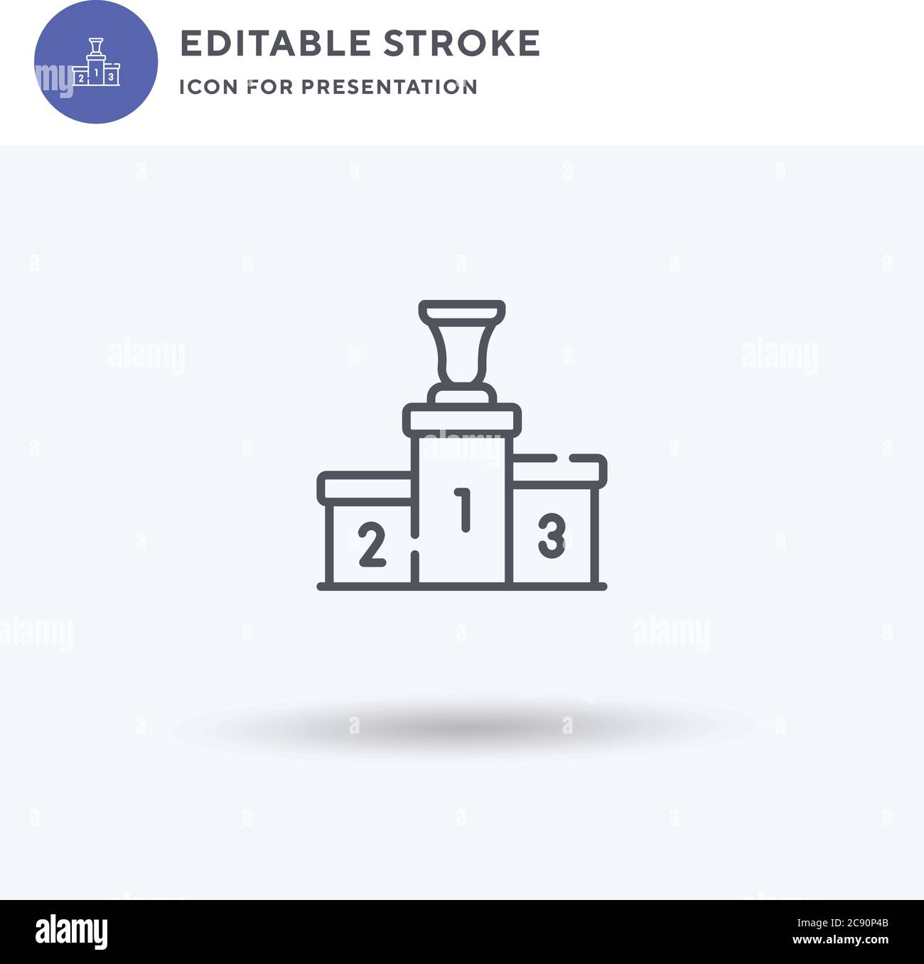 Podium icon vector, filled flat sign, solid pictogram isolated on white ...