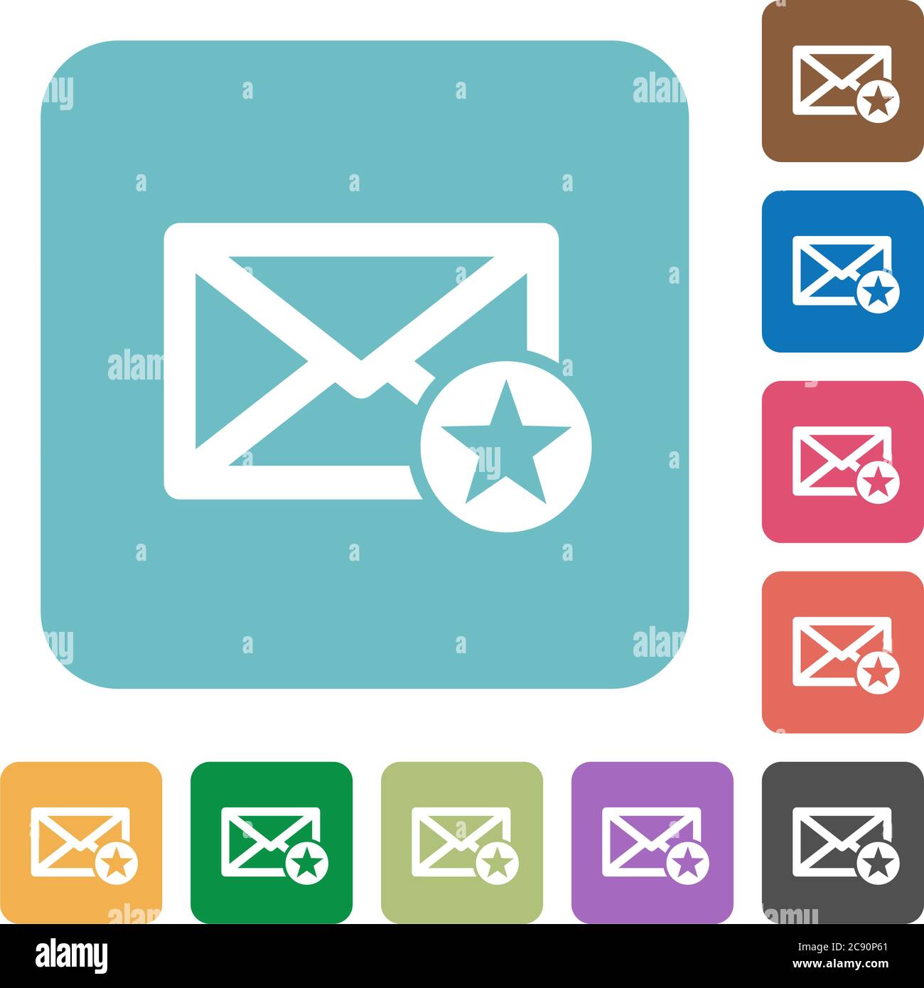 Brown square envelope green Stock Vector Images - Alamy